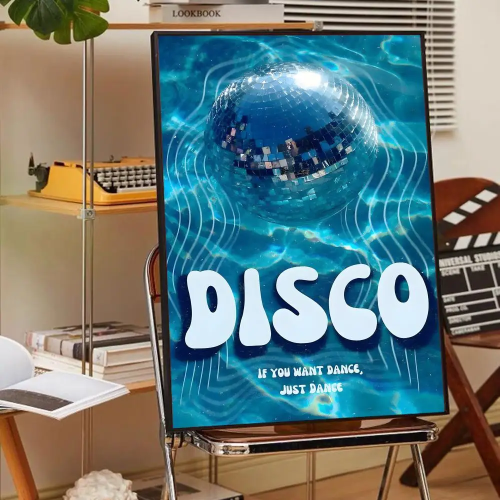 Disco Ball Dancefloor Disco Party Poster Self-adhesive Art Poster ...