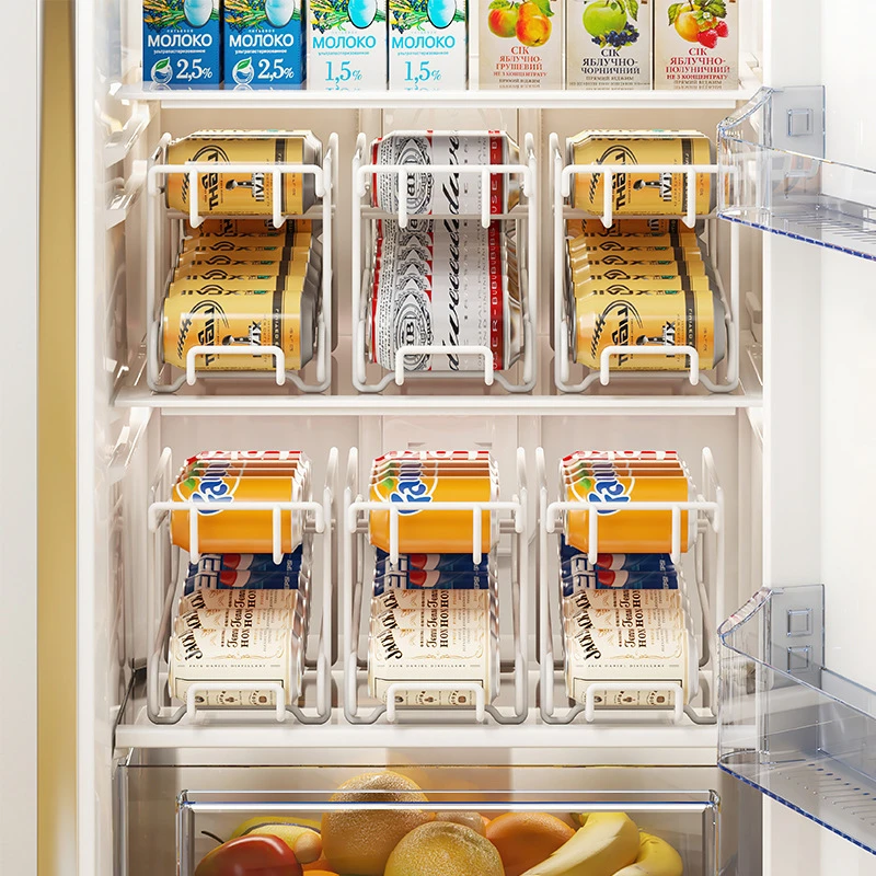 Double-Layer Fridge Beverage Storage Rack with Tabletop Beer and Soda ...