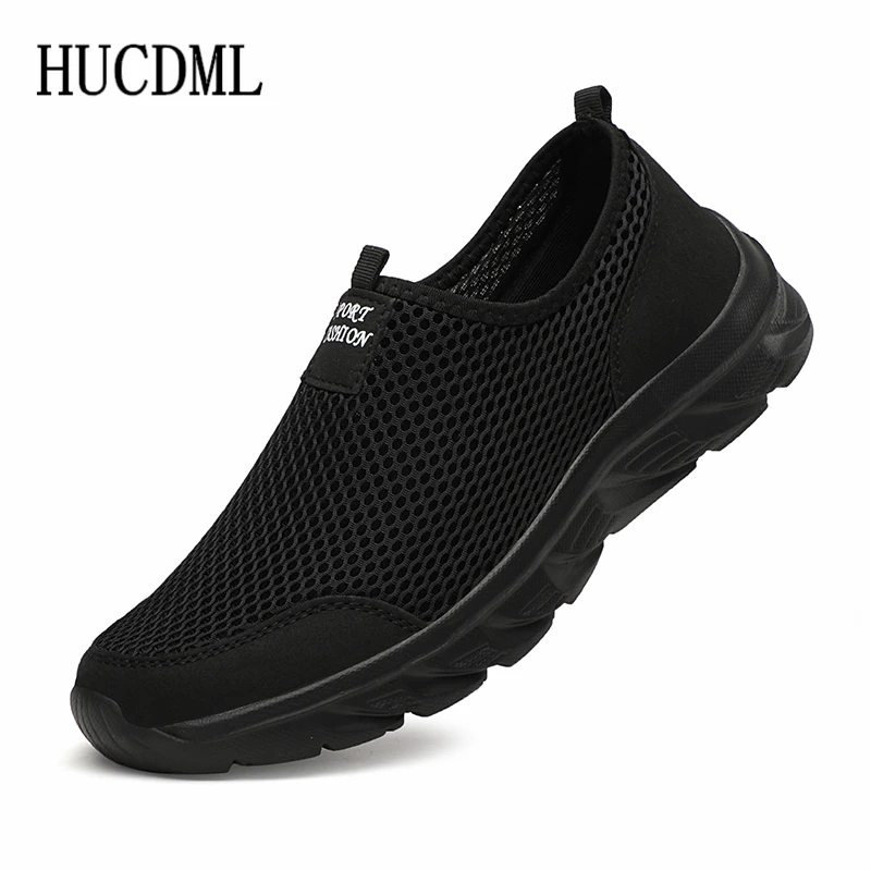 Mesh Shoes for Men Breathable Summer Lightweight Hiking Comfortable Casual Shoes Black Slip-On ...