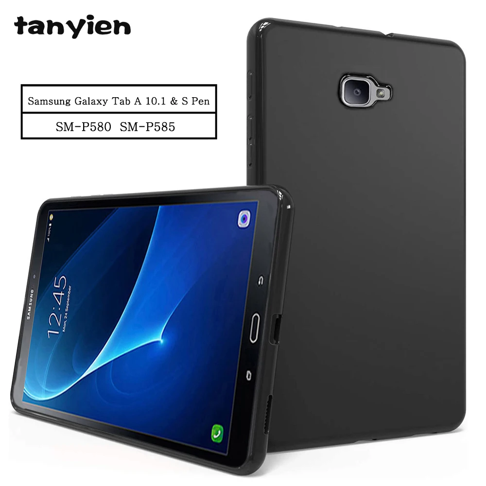 삼성 갤럭시 탭 A 10.1 & S 펜용 충격 방지 태블릿 케이스, 2016 SM P580 SM P585, 유연한 소프트 실리콘 ...