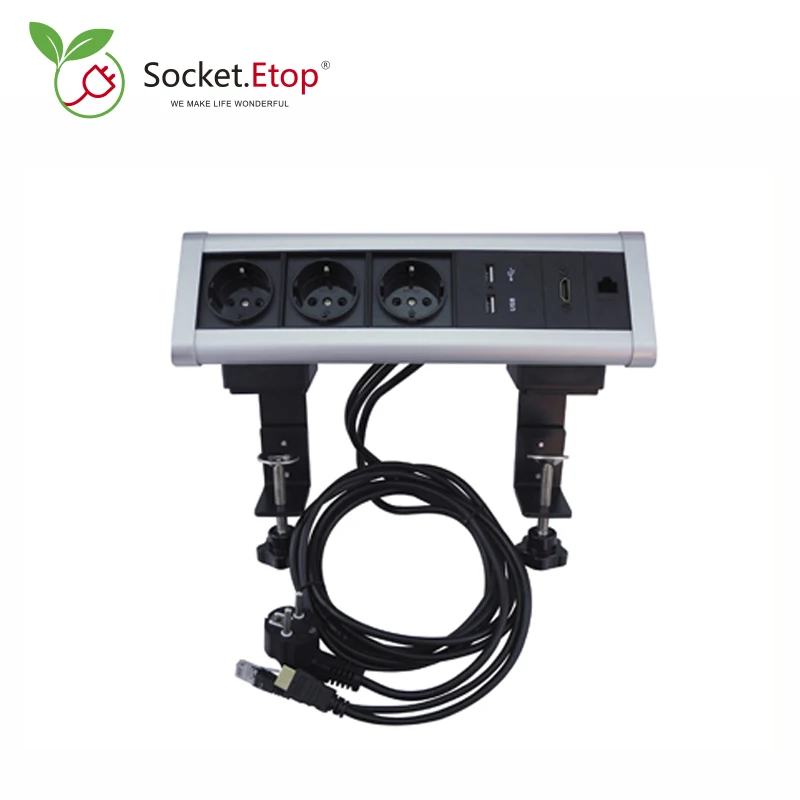 Countertop Movable Triangle Desktop Power Outlet Table Clamp Electrical ...