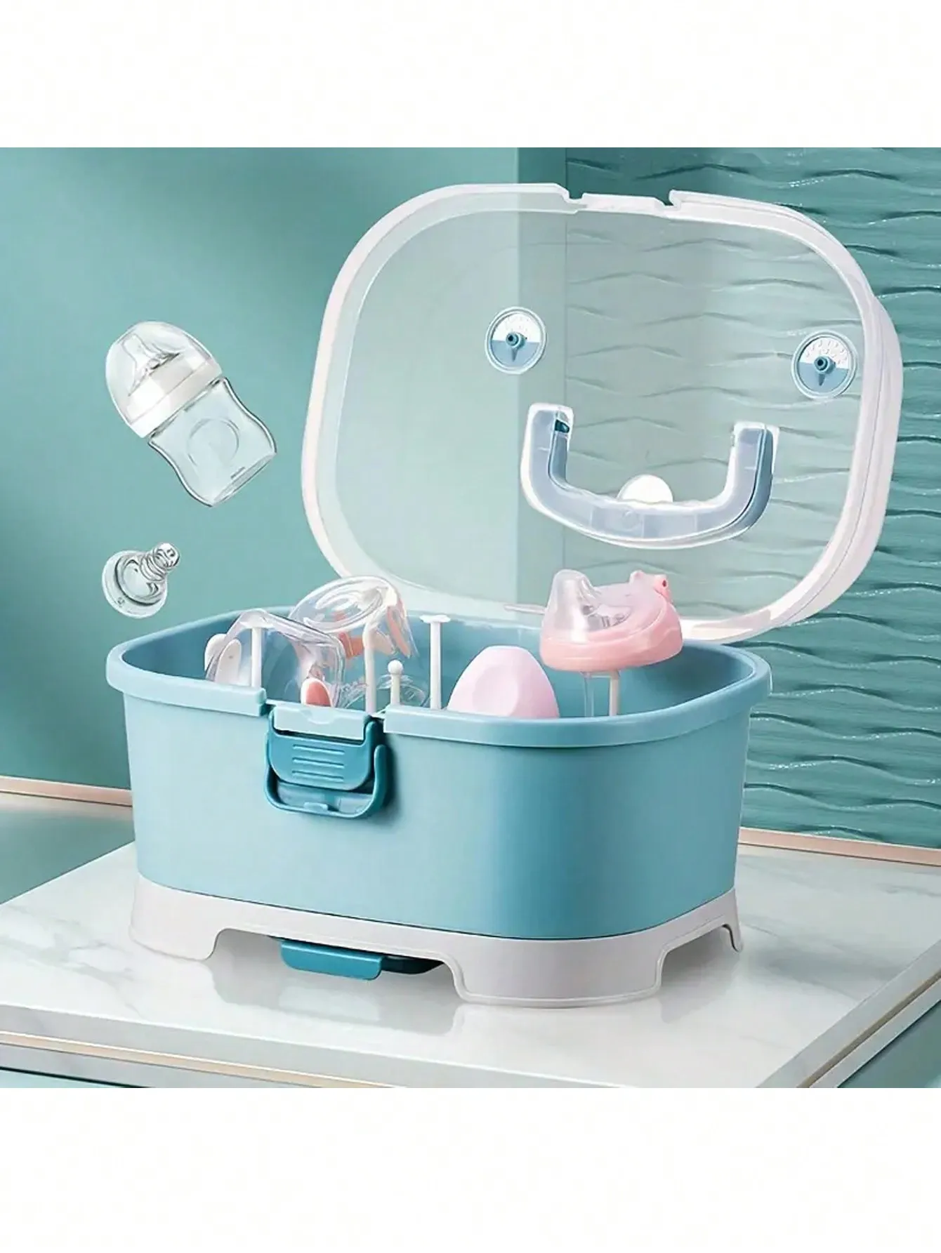 Baby-Bottle-Storage-Box-Large-Space-Transparent-Baby-Tableware-Storage ...