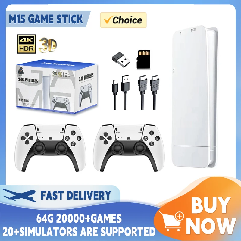 M15-Retro-Game-2-4g-Dual-Wireless-Handle-Game-Stick-4k-60fps-Hdmi ...