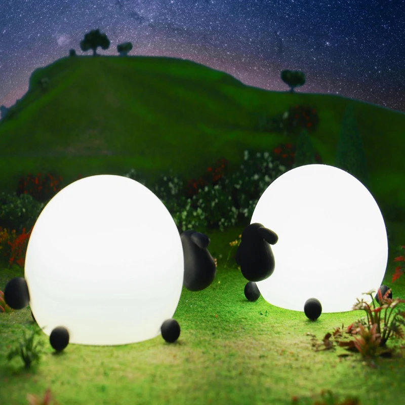 Cute Lamb Night Light Bedroom Desktop Decoration Baby Sheep Night Lamp ...