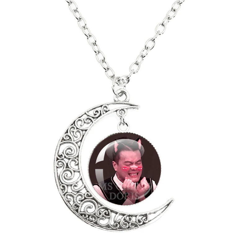 Cute Jyp Meme Moon Necklace Lovers Women Glass Dome Pendant Accessories ...