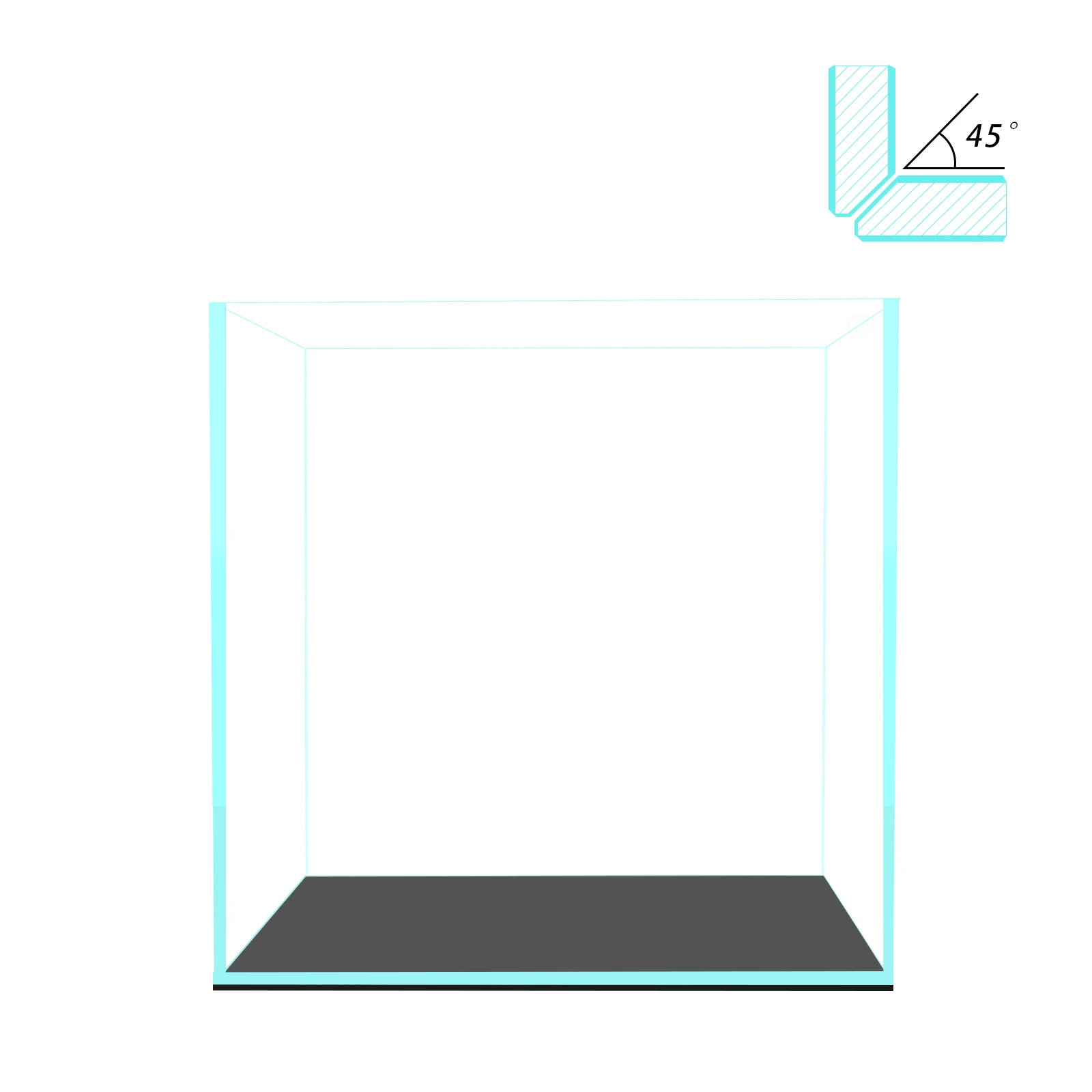 2-24GAL Rimless Low Iron Nova Clear Ultra White Mitered Edges ...