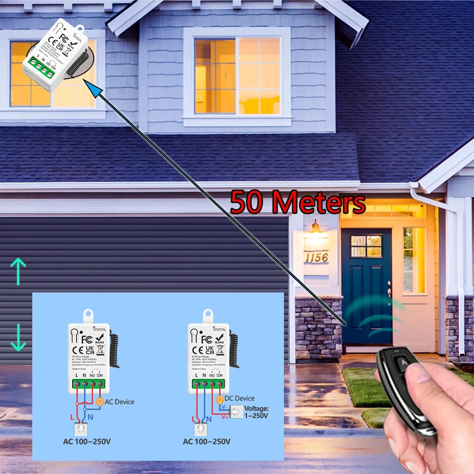 Kit Interruttore Wireless 220V RF433Mhz Interruttore Della Luce Del ...