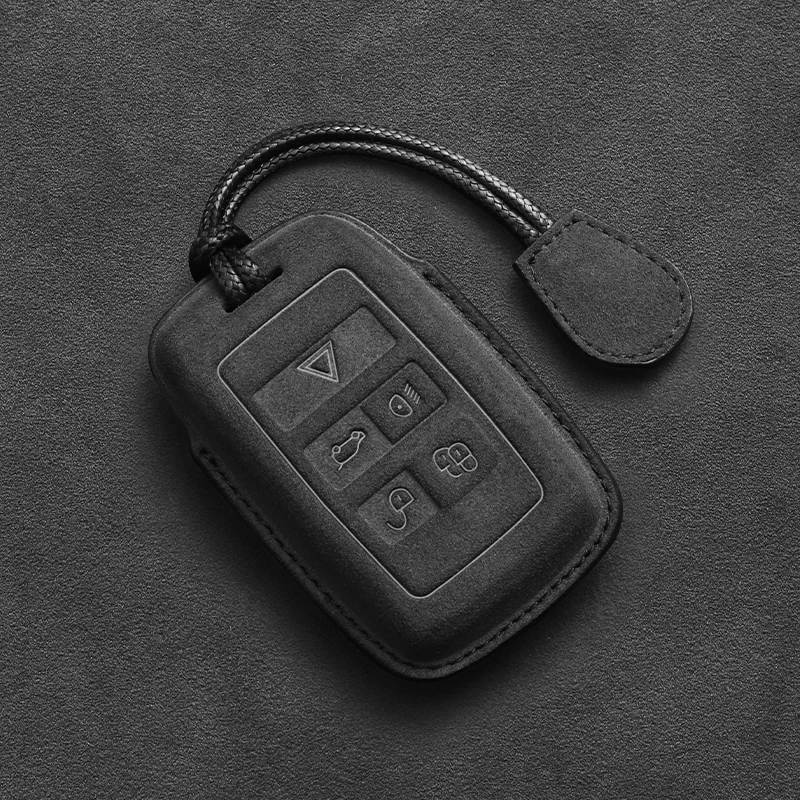 Suede Leather Car Key Case For Land Rover Range Rover Evoque Discovery ...