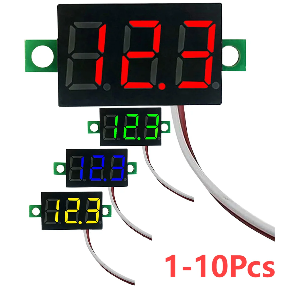 1-10PCS-0-28-Inch-2-Wires-Mini-Display-Module-Volt-Meter-LED-Screen ...