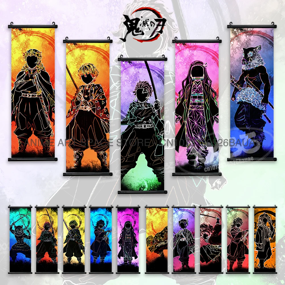 Demon Slayer Hanging Painting Anime Posters Kamado Nezuko Scrolls ...