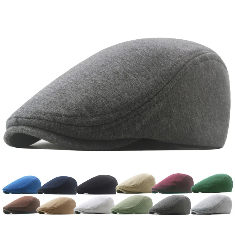 Autumn-Winter-Warm-Newsboy-Cap-For-Men-Adjustable-Casual-Berets-Flat ...