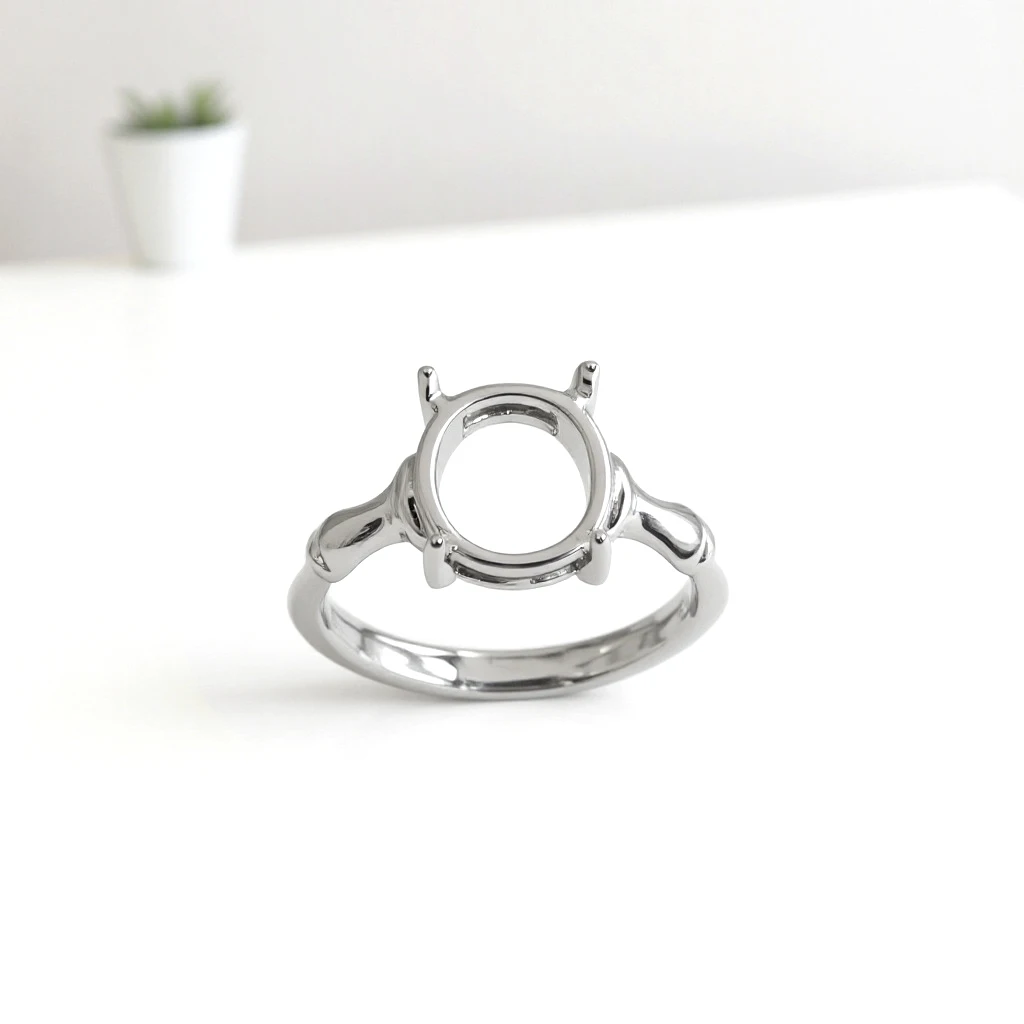 2Pcs Brass Ring Base Semi Mount, 12x10mm Oval Ring Mounting, 4 Prong ...