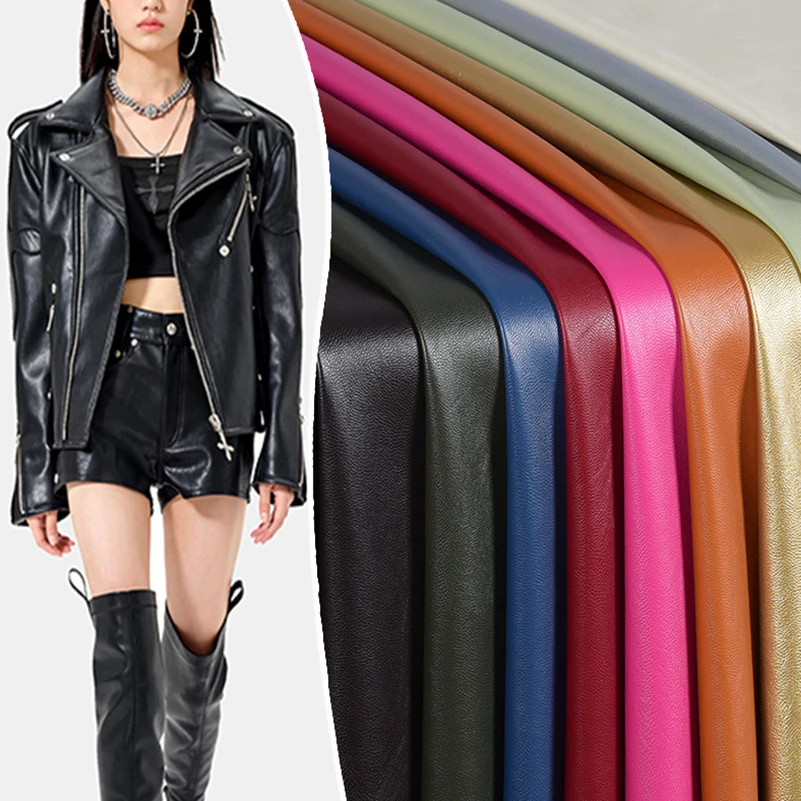 PU Soft Leather Fabric Matte Faux Leather for Sewing Motorcycle Jacket ...