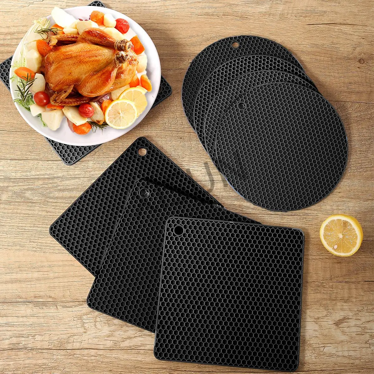Square-Honeycomb-Silicone-Heat-Protecting-Mats-Scald-Resistant-Pot-Mats ...