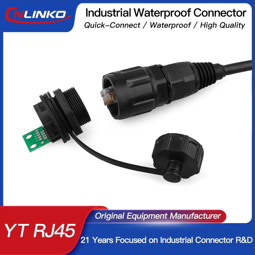 CNLINKO Waterproof RJ45 Connector Signal Transmission Ethernet LAN Dual ...