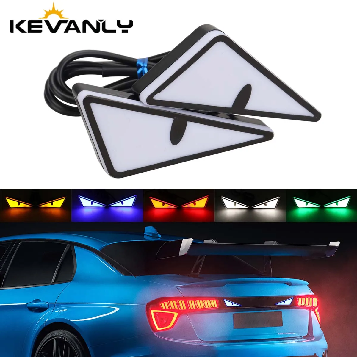 2pcs LED Devil's Eye License plate light Headlight For Car Motorcycl ...