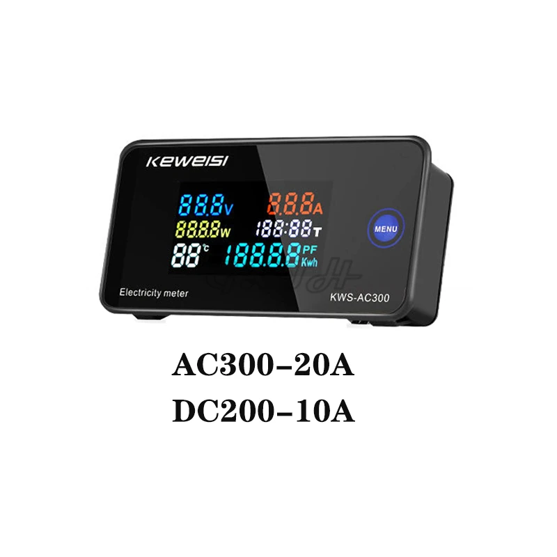 KWS-DC200 AC300 20A Voltmeter Ammeter Power Energy Monitor Digital ...