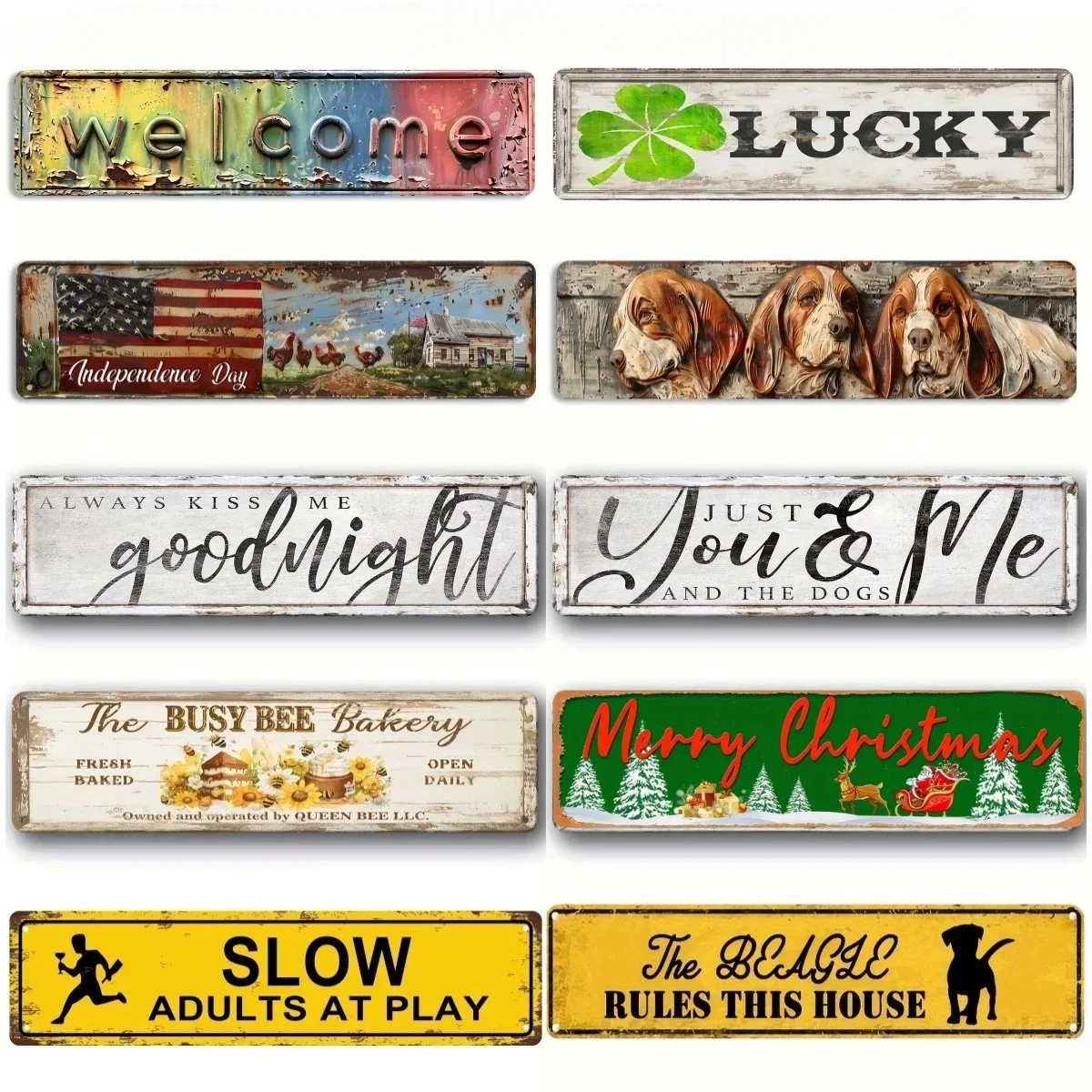 Funny-Welcome-Lucky-Vintage-Metal-Aluminium-Signs-Retro-Signs-For-Pub ...
