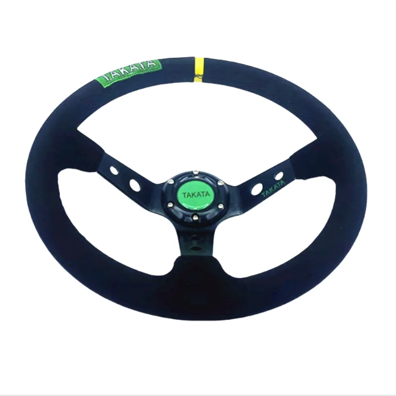 350mm 14 Inch TAKATA Car Steering Wheel Suede Drift Racing Game ...