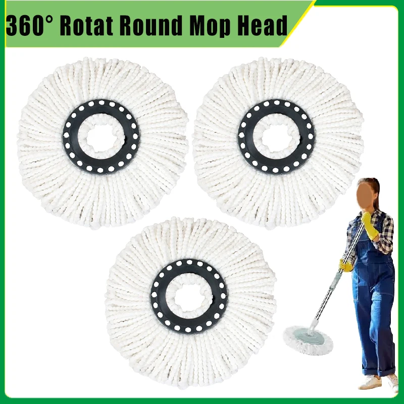 Round-Replacement-360-Rotating-Mop-Head-Cleaning-Floor-Towel ...