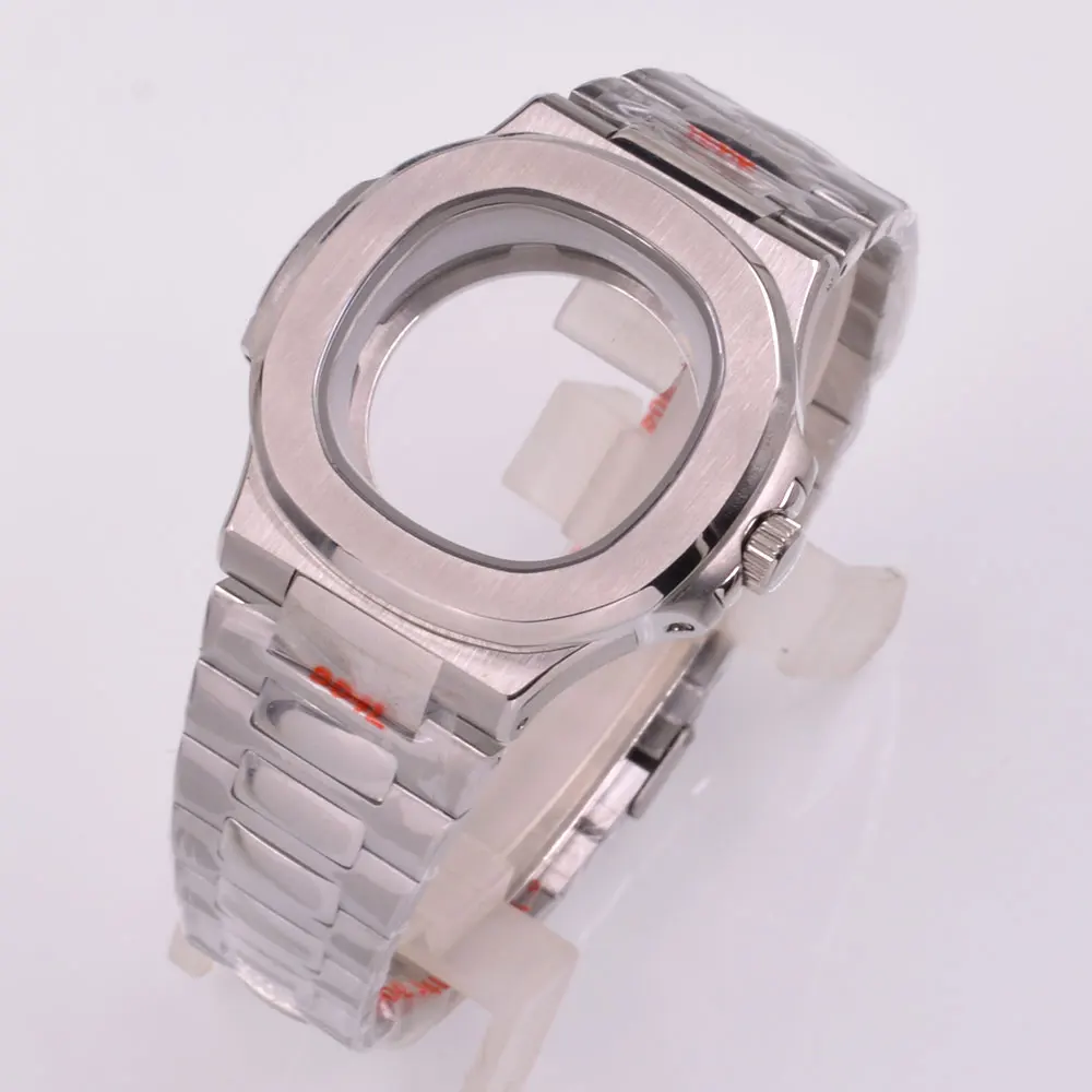 Silver-Watch-Case-para-movimento-autom-tico-a-o-inoxid-vel-s-lido-NH35 ...