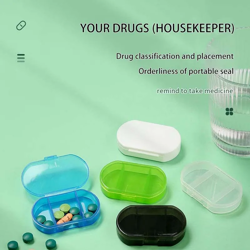 Pill Box Mini Pill Case 2/3 Grids Tablet Pill Organizer Case Dispenser ...