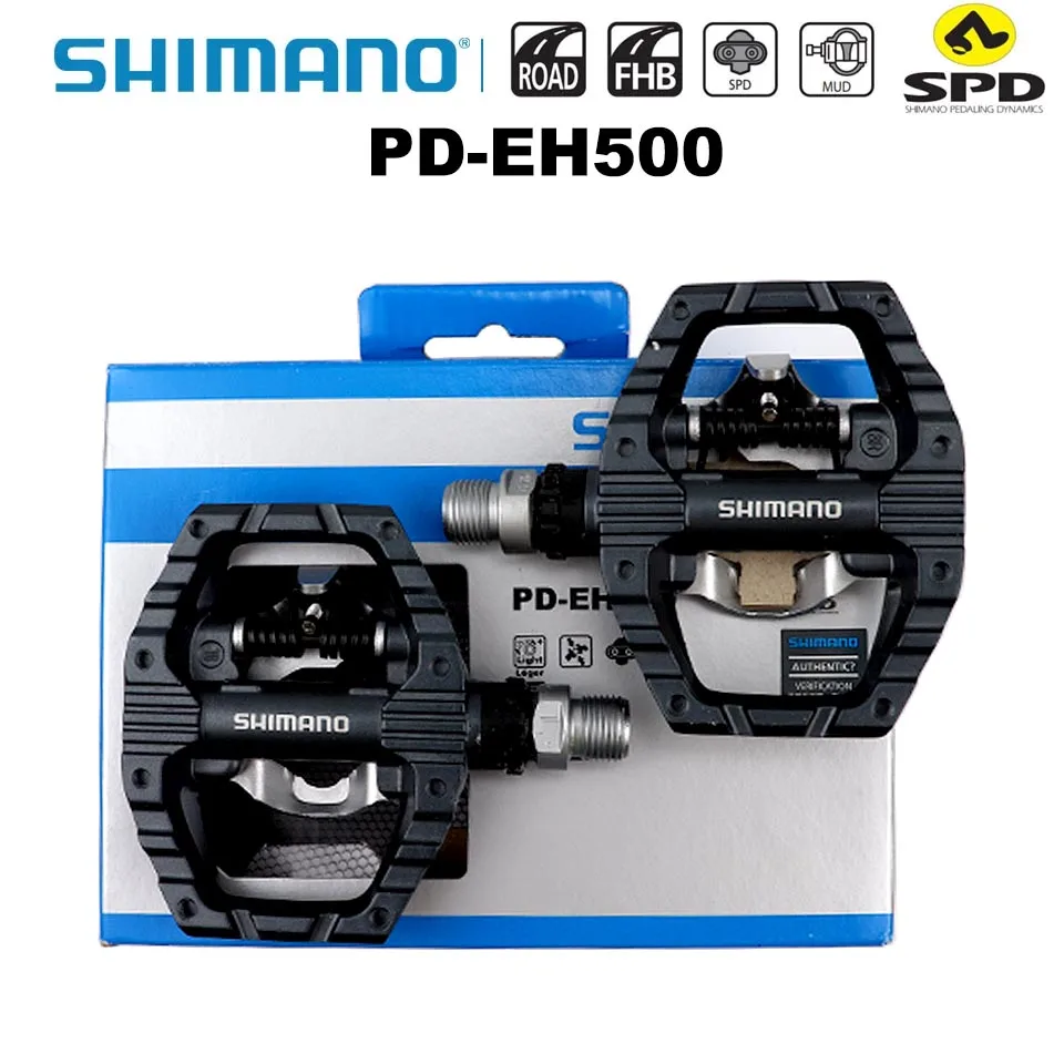 SHIMANO-PD-EH500-Dual-Sided-Platform-Clipless-SPD-Pedals-with-Cleat-SM ...