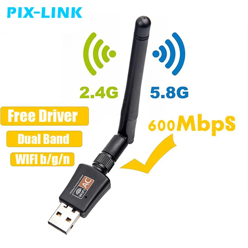Mini 150/600mbps Usb Wifi Adapter 5.8ghz+2.4ghz Usb2.0 Wifi Receiver ...