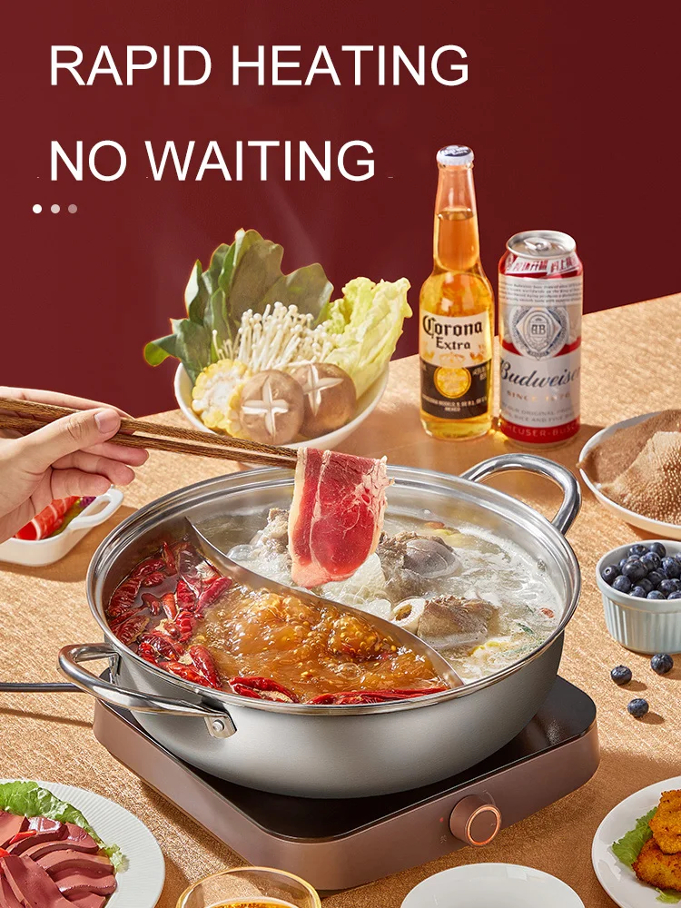 COOKER KING Double-Flavor Hot Pot Thickened 304 Stainless Steel Hotpot ...