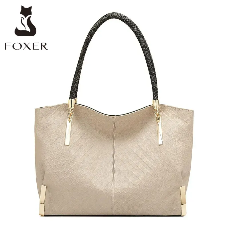 FOXER-Brand-Genuine-Leather-Handbag-Women-Original-Cowhide-Shoulder-Bag ...