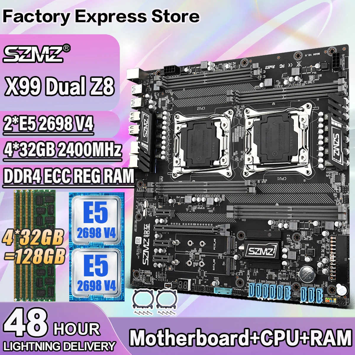 SZMZ-X99-Dual-Z8-Motherboard-Socket-LGA-2011-3-Set-with-2-Pcs-Xeon-E5 ...