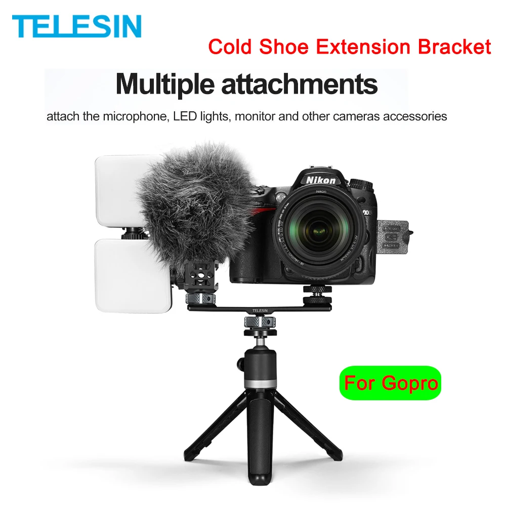 TELESIN-Cold-Shoe-Extension-Bracket-DSLR-Camera-LED-Light-Monitor ...