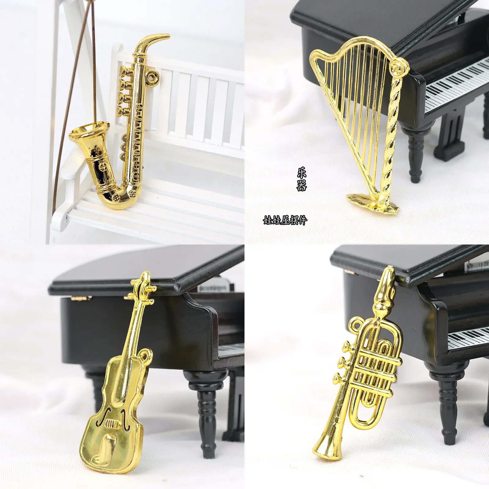 Dollhouse-Trumpet-Sax-Violins-Cello-Instruments-Simulation-Mini-Musical ...
