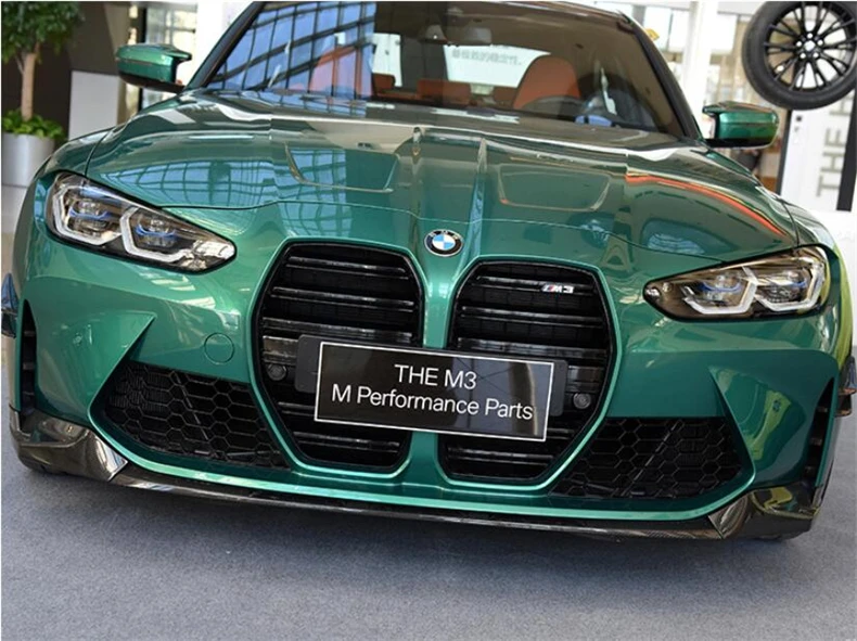 Għal BMW M3 G80 M4 G82 G83 2021 2022 2023 2024 REAL Carbon Fiber Front Lip Diffuser Bumper ...