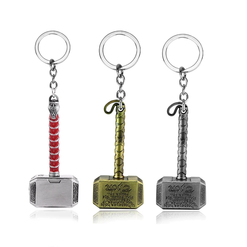 Marvel Superhero Avengers Movie Keychain Thor Hammer Metal Keychain Men ...