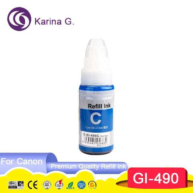 GI490 GI 490 GI-490 Compatible Refill Tintas Ink for Canon PIXMA G1400 ...