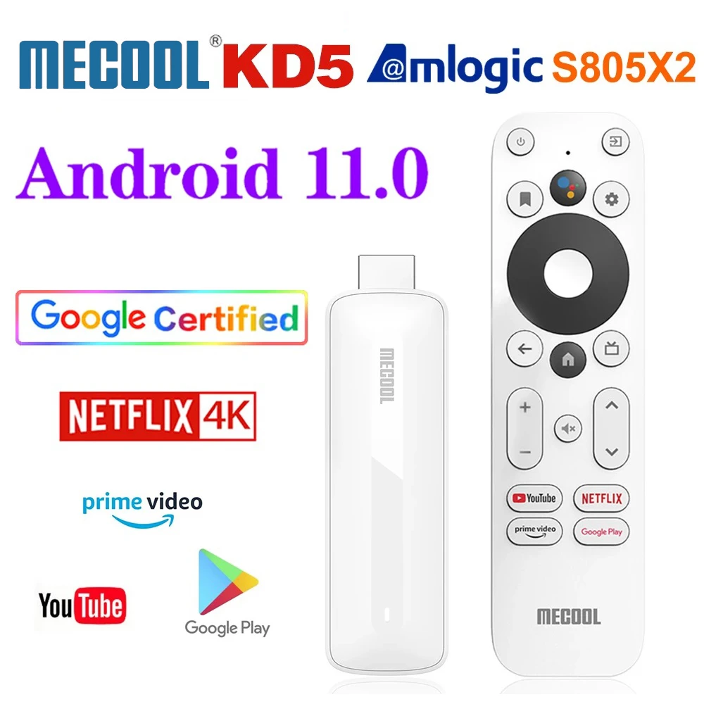 New Mecool KD5 Android 11 TV Stick Amlogic S805X2 TV Box 1GB 8GB Google ...