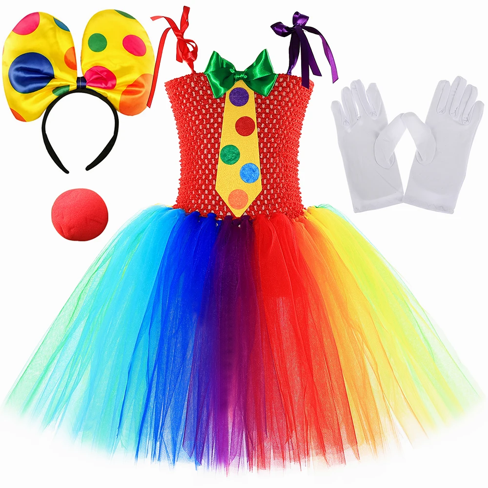 Circus Clown Costume for Girls Carnival Festival Halloween Dress Up ...