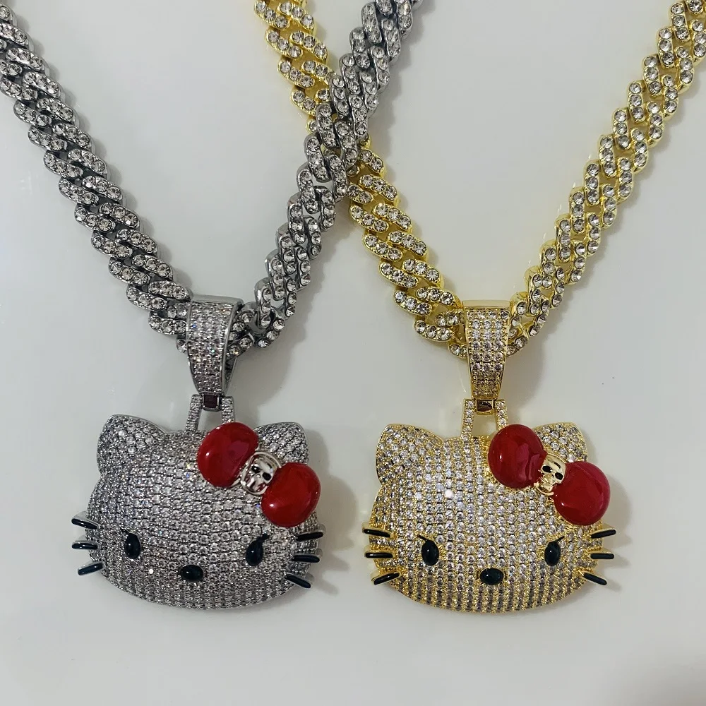 Collar-de-Hello-Kitty-Sanrio-Kawaii-colgante-de-Hello-Kitty-cadena-de ...