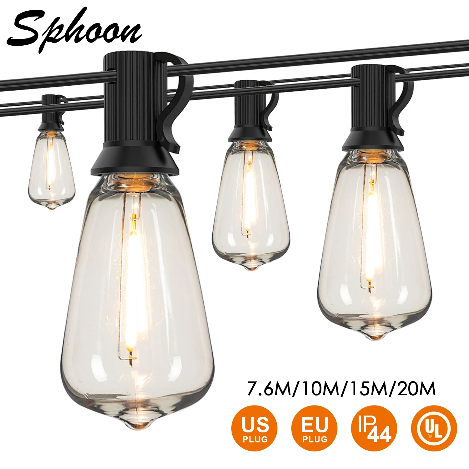 Garland-ST38-Outdoor-String-Lights-25ft-50ft-E12-Socket-Shatterproof ...