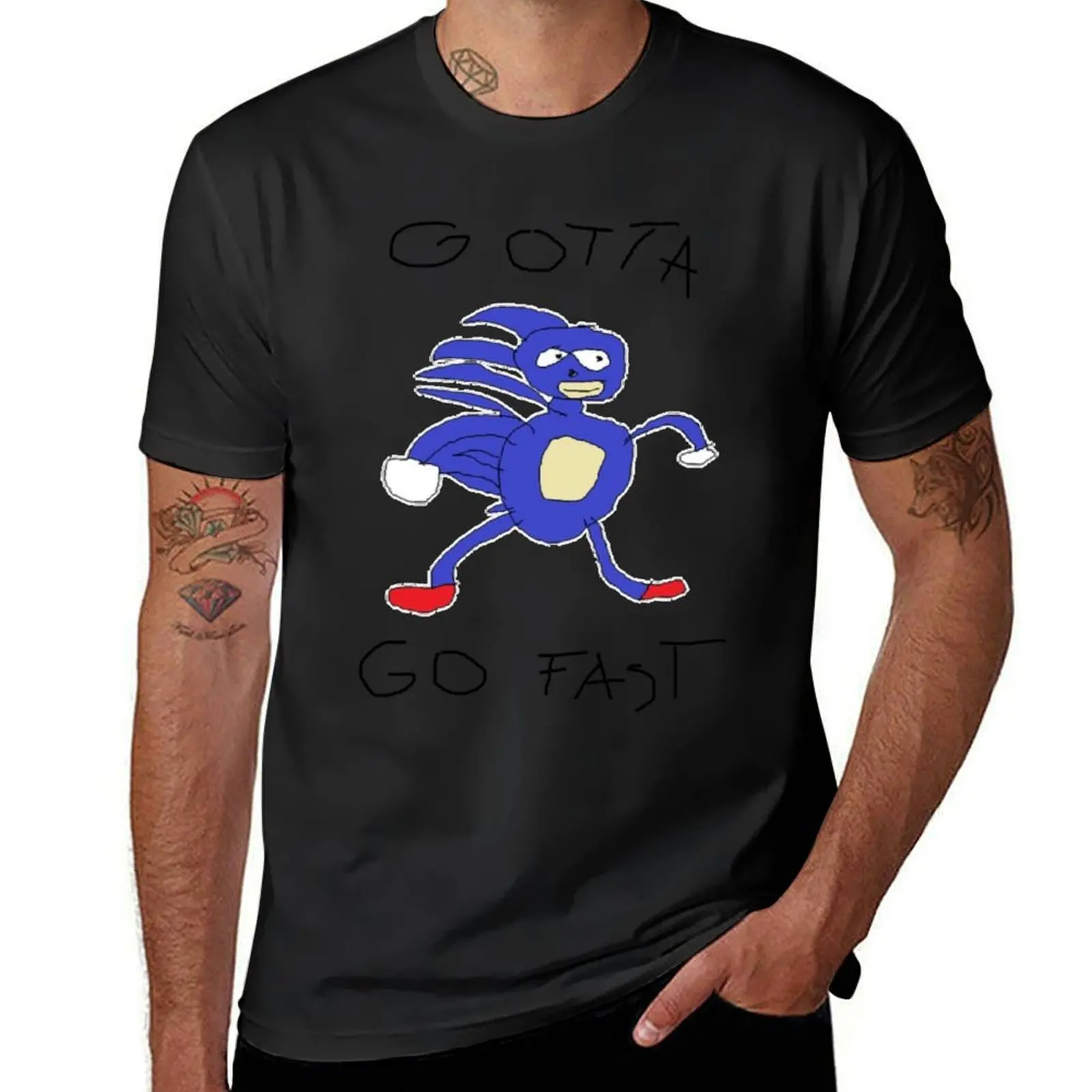 Gotta-go-fast-Sanic-Funny-Meme-Classic-T-Shirt-tops-new-edition-men ...