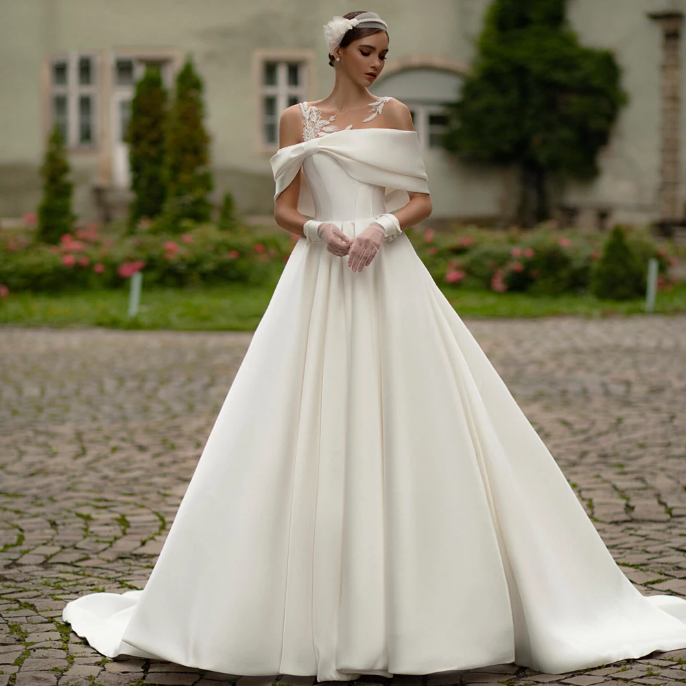 Custom-Made-Off-The-Shoulder-Wedding-Dresses-Modern-Robes-2024-New ...