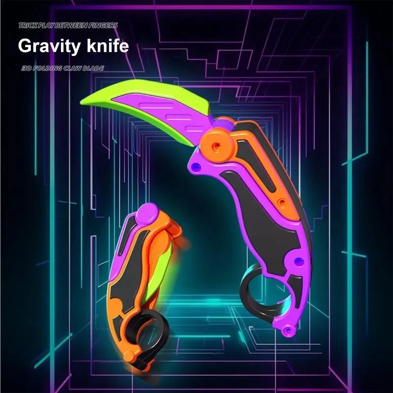 3D Printed Gravity Claw Knife Toy Stress Relief Butterfly Fidget Hand ...