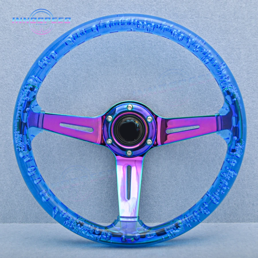 14Inch-JDM-Acrylic-Sport-Steering-Wheel-Deep-Corn-Transparent-Crystal ...