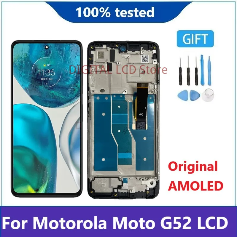 6.6" Original AMOLED For Motorola Moto G52 LCD Display Screen Sensor ...