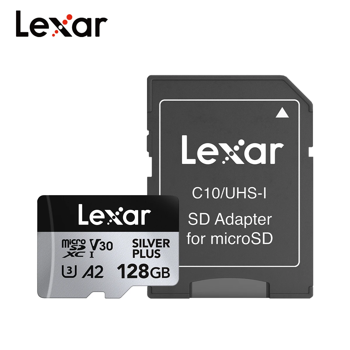 100-Original-Lexar-Silver-Plus-A2-V30-MicroSDXC-64GB-128GB-256GB-Memory ...