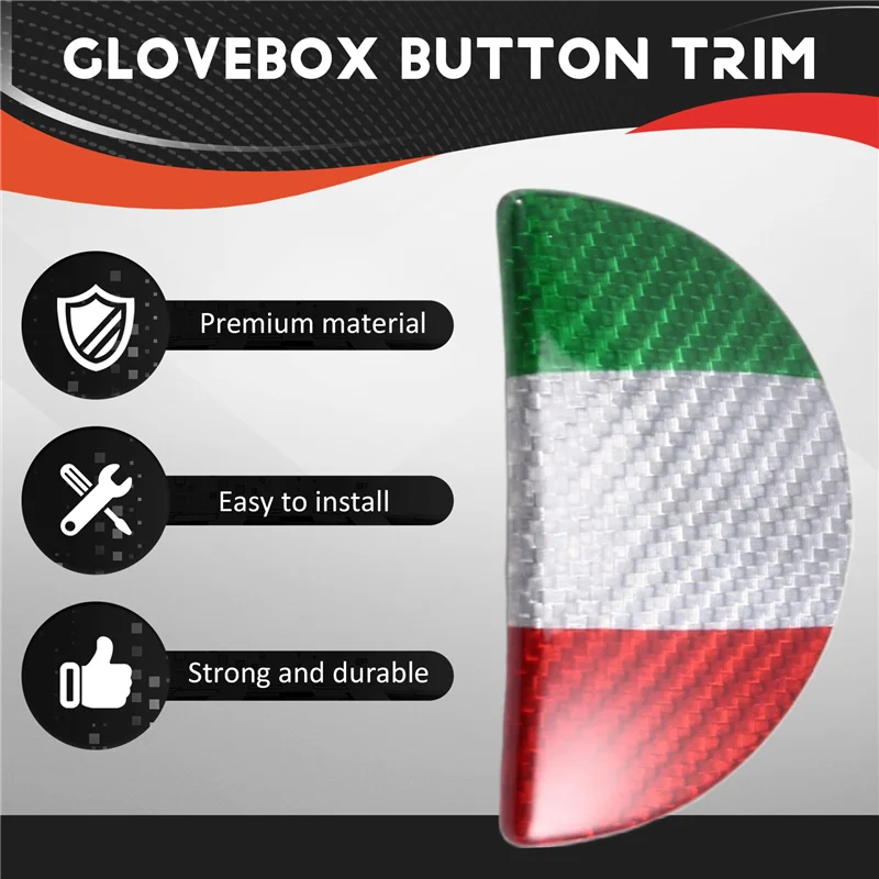 Car Glovebox Button Trim Glovebox Button Trim For Fiat 500 Carbon Fiber ...