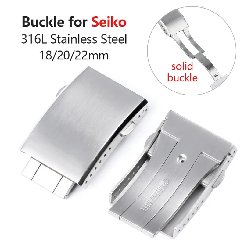 Solid-316L-Stainless-Steel-Clasp-for-Seiko-18-20-22mm-Extended-Folding ...