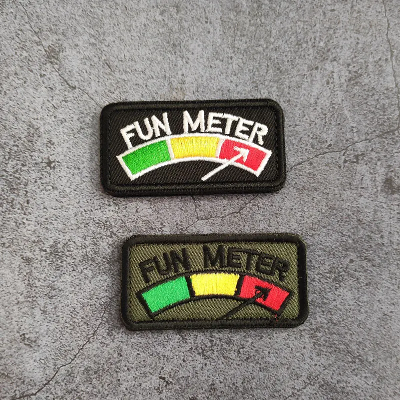 Fuel-Gauge-Embroidery-Patches-Creative-Fun-Meter-Tactical-Badges ...