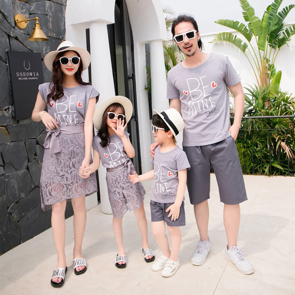 Mother Kids Family Clothing Sets Daughter Father Dresses T shirts ...